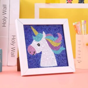 yobeyi 5d diamond painting kits for kids wooden frame diamond arts and crafts for kids mosaic gem stickers by number kits diy painting arts crafts set embroidery christmas gift (unicorn) …