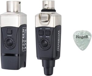 xvive u3c microphone wireless microphone xlr transmitter and receiver system, audio mixer, pa system, microphone system for a wide range of applications bundled with hogor guitar picks