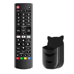 universal remote control akb75095307 compatible with all lg led lcd hdtv uhd 3d 4k smart tv models with black remote holder