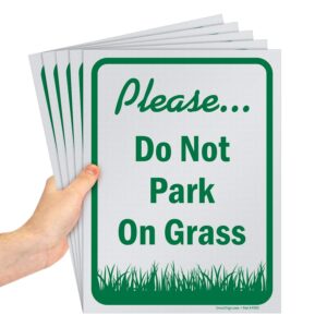 smartsign “please do not park on grass” sign | 9" x 12" polystyrene (pack of 5), made in usa