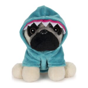 gund doug the pug shark dog stuffed animal plush, 5"