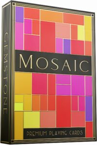 mosaic gemstone playing cards, elegant embossed and foiled deck of cards with fully custom designs with free card game ebook, premium card deck, cool poker cards, unique colors for kids & adults