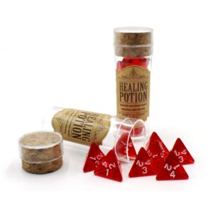 healing potion d4 dice bottle - d&d role play accessory