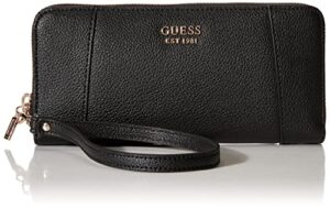 guess womens naya large zip around wallet, black, one size us