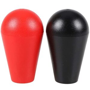 mymiqey 2x arcade joystick bat top american type oval head handle knob for replacement 2 players arcade joystick diy kit mame jamma parts pac man arcade1up cabinet (red & black)