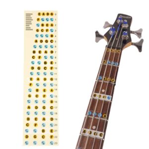 moonembassy bass guitar fretboard note map decals/stickers,4-string bass guitar fingerboard for beginner