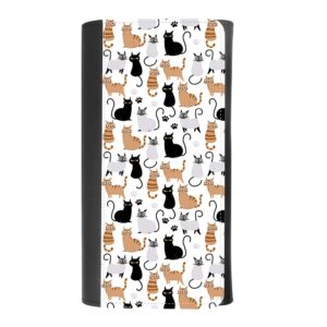 (adorable cats and paws pattern) women's patterned leather buckle trifold wallet bag pouch holster with credit card holder insurance for smartphones