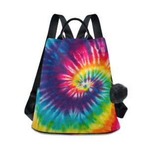 alaza abstract swirl design tie dye backpack purse for women anti theft fashion back pack shoulder bag