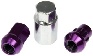 dorman 713-375j purple acorn wheel nut lock set compatible with select models, 20 pack