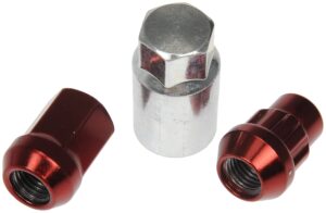 dorman 713-375e red acorn wheel nut lock set compatible with select models, 20 pack