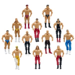 wrestling toys, set of 12 boxing action figures and wrestlers - wrestling action figures playset for kids - pretend play 7-inch wrestling warriors