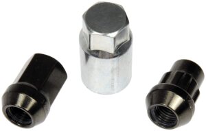 dorman 713-375z hyper black acorn wheel nut lock set compatible with select models, 20 pack