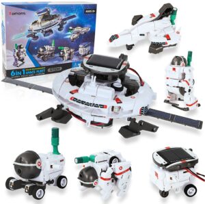 tomons stem toys 6-in-1 solar robot kit learning science building toys educational science kits powered by solar robot for kids 8 9 10-12 year old boys girls gifts