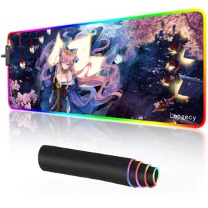 anime led mouse pad extended large rgb gaming mousepad desk mat for pc laptop 31.5×11.8 inches