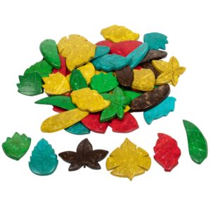 ready 2 learn-ce10008 coconut leaves - set of 50 - 6 shapes - 5 colors - natural, hand made counters for kids - use for crafts, counting and sorting