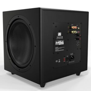 osd trevoce 12" triple driver active subwoofer 800w, native eq 15hz bass response, faux leather finish