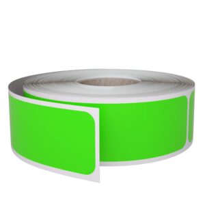 royal green rectangular colored sticker 1x3 inch (7.5cm x 2.5cm) neon green labels on a roll 250 pack