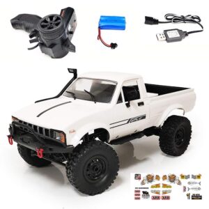 c24-1 rc car crawler 4wd off-road truck with bright headlight, diy remote control children, climbing vehicle speed model toys