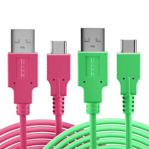 usb c charger for nintendo switch, usb type c fast charging cable for nintendo switch, macbook, pixel c, lg nexus 5x g5, nexus 6p/p9 plus, one plus 2, sony xz and more - pink and green (4.92ft)