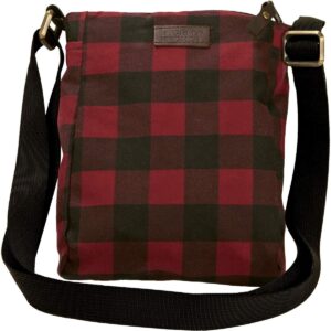 stormy kromer the northwoods crossbody bag, red/black check, one size