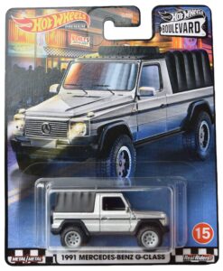 hot wheels boulevard 1991 mercedes benz g class, silver/black