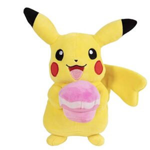 pokémon 8" pikachu with cupcake plush - officially licensed - quality & soft birthday celebration stuffed animal toy - add to your collection! great gift for kids, boys, girls & fans of pokemon