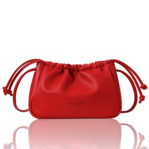 ydkw fashion shoulder bag for women cloud crossbody bag pu leather dumpling handbags messenger bag (red)