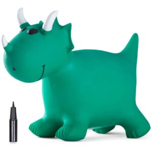 inpany dinosuar bouncy horse hopper for toddlers-hopping/hoppity/bouncing/bounce horse, jumping horse, inflatable ride-on animal toy for kids/children/boys/girls (pump included)