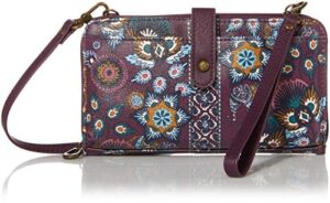 sakroots large smartphone crossbody, violet tapestry world