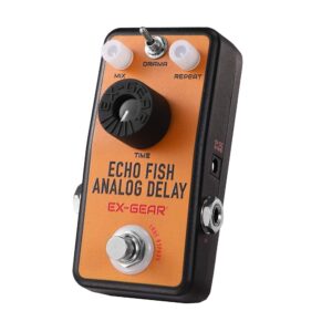 ex-gear echo fish analog delay guitar pedal with drama switch, true bypass