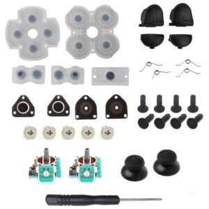 onyehn l1 r1 l2 r2 trigger springs replacement parts buttons,3d analog joysticks thumb sticks cap conductive rubber screwdriver kit for playstation 4 ps4 controller(jds-001)