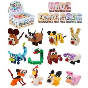 party favors for kids goodie bag fillers, 12 animals building blocks birthday party supplies gifts prizes stocking stuffers , stem educational toys easter gift for boys girls