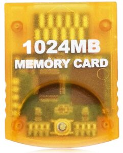 aisicondan 1024mb(16344 blocks) high speed gamecube storage save game memory card compatible for nintendo gamecube & wii console accessory kits -yellow