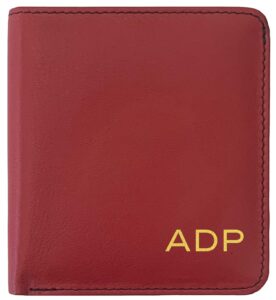 123 cheap checks personalized rfid leather womens mini wallet with credit card holders and coin pocket - red/black