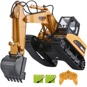 tema1985 full functional remote control excavator construction tractor, excavator toy with 2.4ghz transmitter and metal shovel