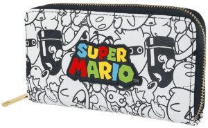 nintendo women's super mario travel accessory-bi-fold wallet, white, std