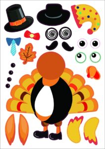 thanksgiving stickers 20 sheets 13 x 9 inchi make-a-turkey stickers decals for fall autumn harvest crafts scrapbooking kids party games favors supplies - diy required