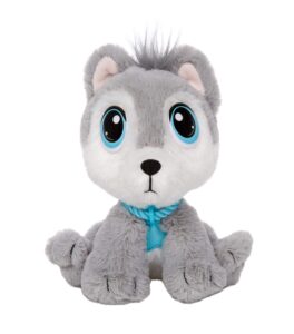 little tikes rescue tales babies - husky | soft cuddly plush pet toy with collar, tag, doghouse, stickers, activities | ages 3+