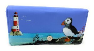 shag wear puffin light house large wallet for women blue 7"