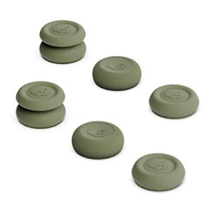 skull & co. skin, cqc and fps thumb grips joystick cap analog stick cover for xbox controller- od green, set of 6