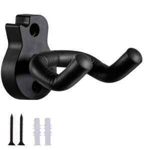 guitar ukulele hanger wall mount holders hooks stands,2 pack instrument wall hangers-black