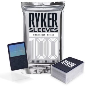 ryker sleeves mini american board game sleeves protectors (100 qty, clear, 41x63 mm)