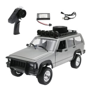 the perseids rc car remote control truck rc rock crawler 1:12 2.4g 4wd off-road high-speed vehicle minitary truck electric hobby grade rtr toy for kids over 14 and adults (mn-99s(gray))