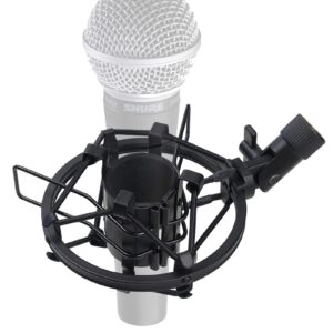 sunmon sm58 microphone shock mount holder for reduces vibration and noise, suitable for shure sm58-lc, sm58-cn cardioid dynamic vocal mic