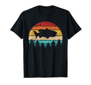 bass fishing fish vintage retro t-shirt