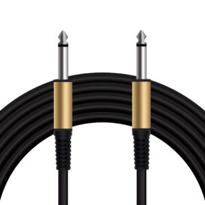 无 10 feet professional guitar instrument cable with black pvc jacket straight 1/4" ts to straight 1/4" ts for electric guitar