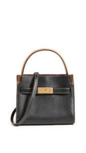 tory burch women's petite lee radziwill double bag, black, one size