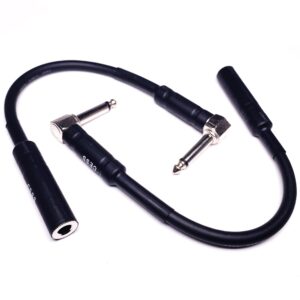 cess-090 low-noise right angle 1/4 ts male to female guitar extension cable, 2 pack