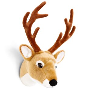 baoubear plush stuffed deer head – 17 inch hunting toy, handcrafted trophy, woodland nursery decor