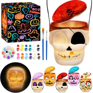 funzbo paint your own lamp, art & craft supplies skull painting kits, arts and crafts for kid teen adult, diy night light toys christmas gift for toddler girl boy age 3 4 5 6 7 8 9 10 11 12 13